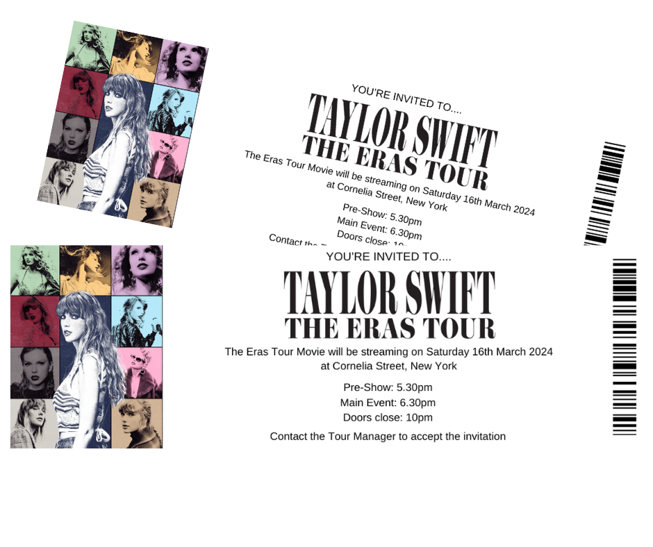 Taylor Swift Eras Tour Canva Template | Customizable Invitation Design ...